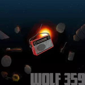 Wolf 359 logotipa ilgstošas aplādes