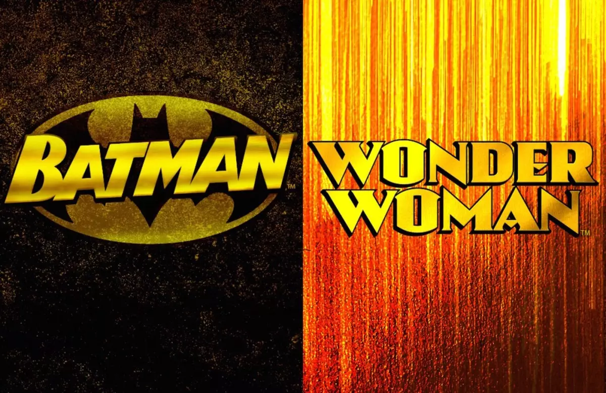 Batman e Wonder Woman van á caixa de serie
