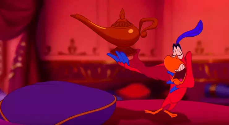 Aladdin, Iago, parrot