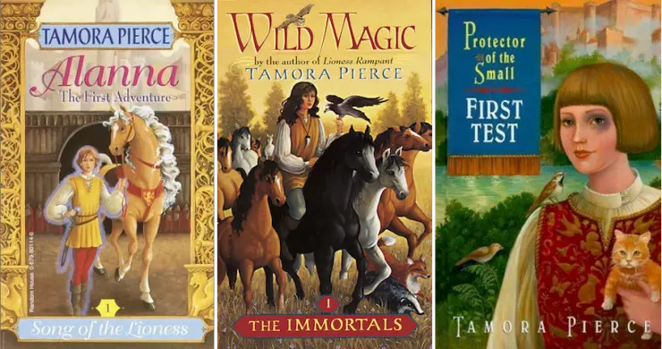 lapad nga serye sa SFF 9+ ka libro nga Tortall Song of the Lioness The Immortals Protector of the Small Alanna Daine Kel