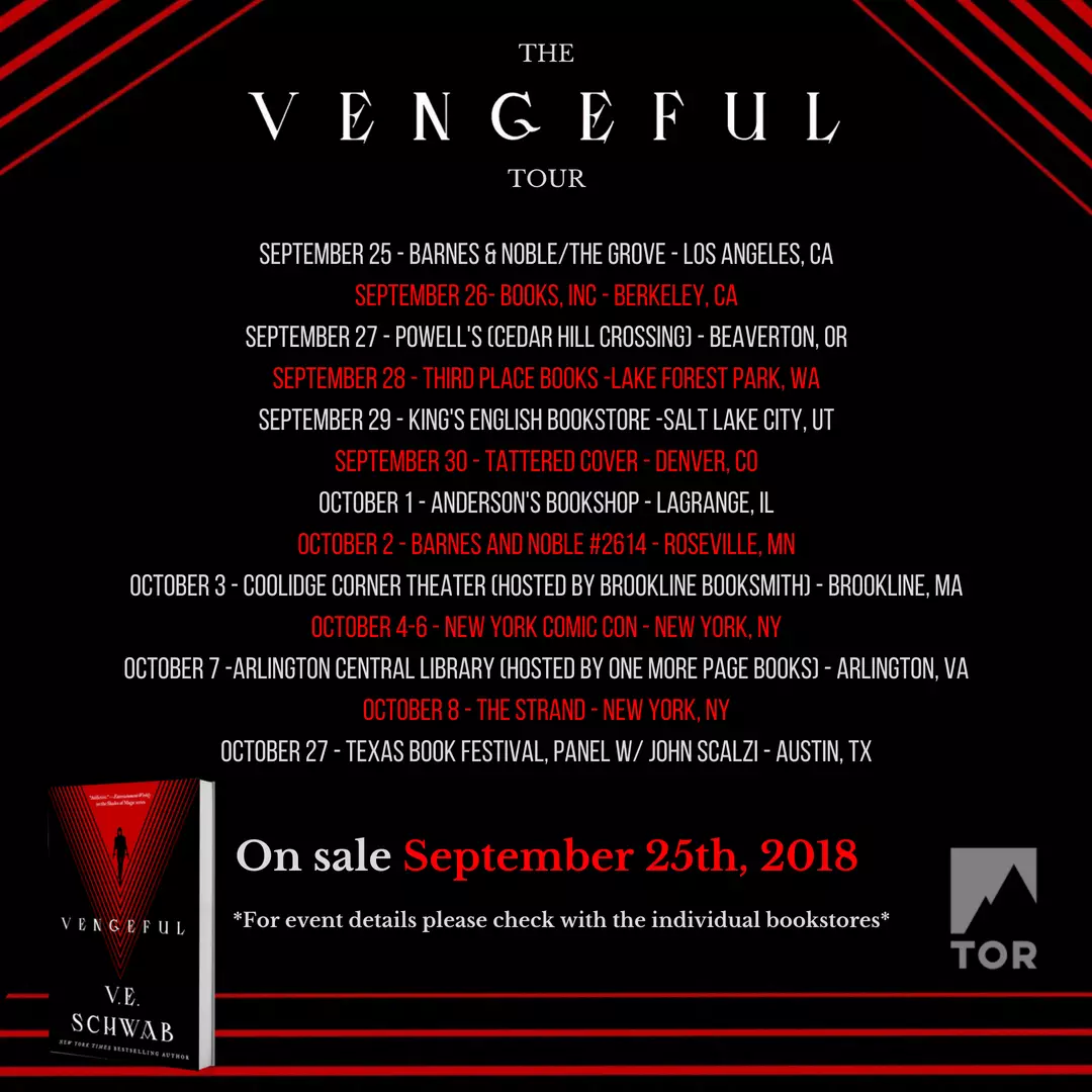 Bheka i-V.E. Schwab on Tour for Vengeful! 15229_1