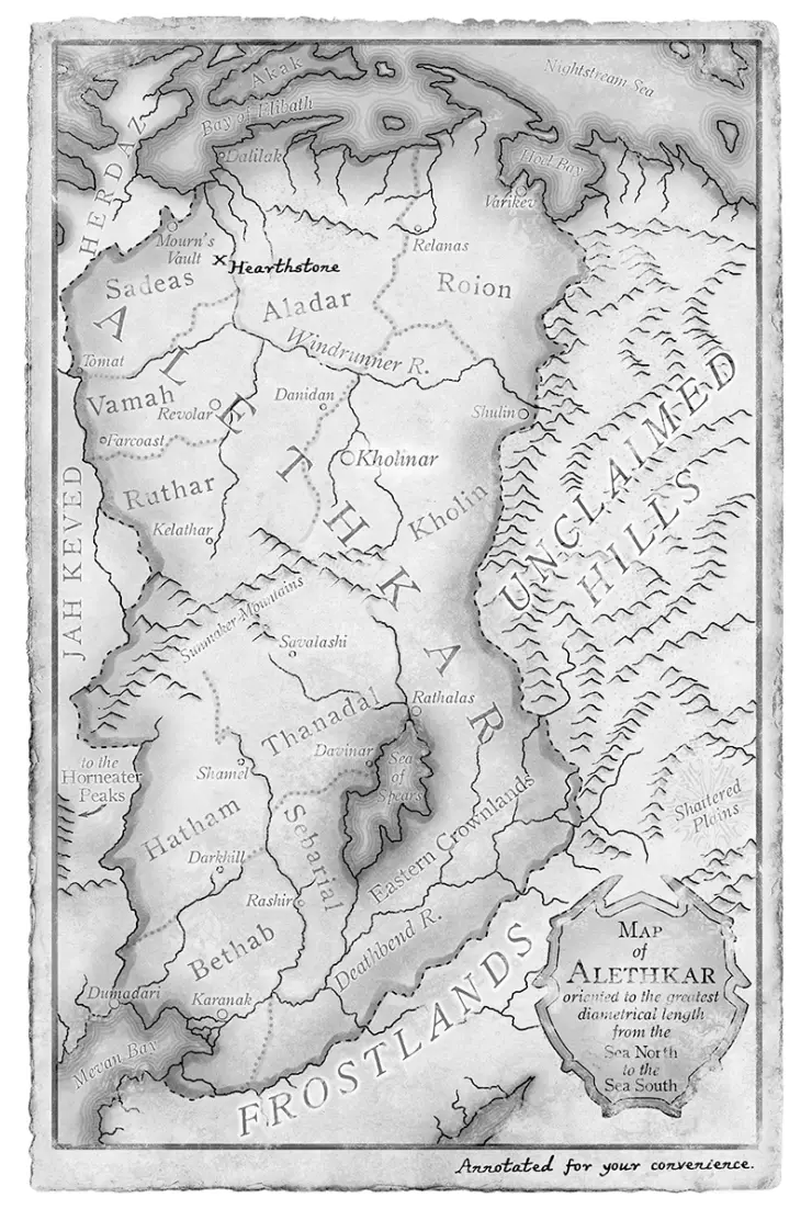 Oathbringer mapa of Alethkar Brandon Sanderson