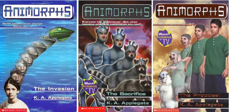 Animorphs covers 90s Photoshop morphing cheesy