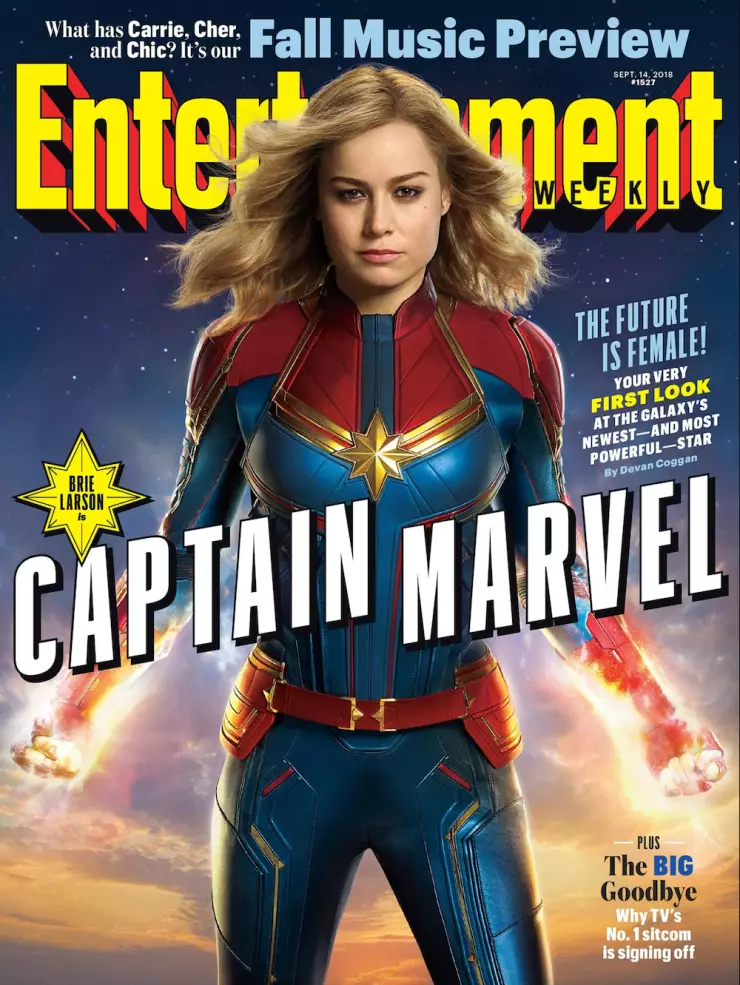 První pohled Captain Marvel Brie Larson Carol Danvers Entertainment Weekly obálka EW