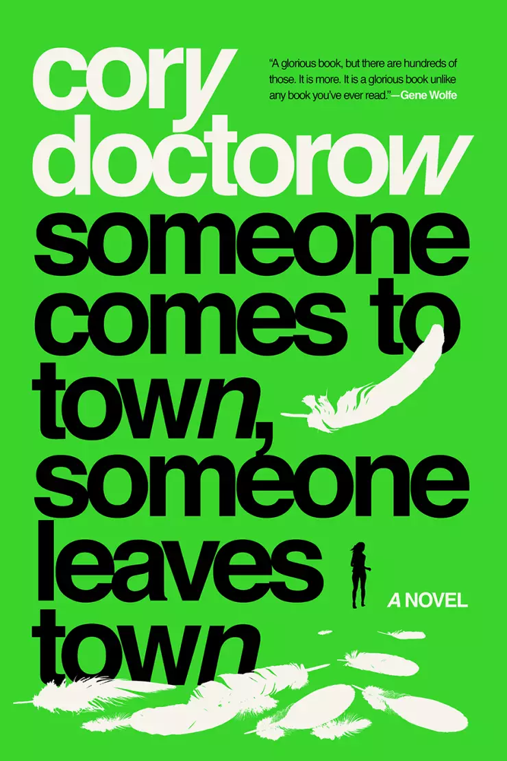 Kažkas atvyksta į miestą, kažkas palieka miestą, autorius Cory Doctorow