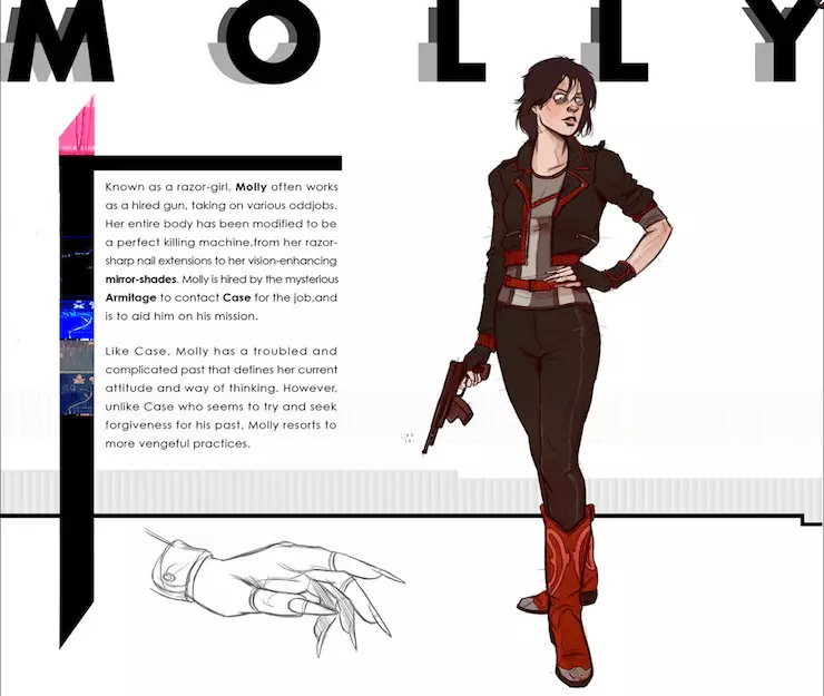 Molly Millions, Neuromancer, kunst af Nathan Anderson