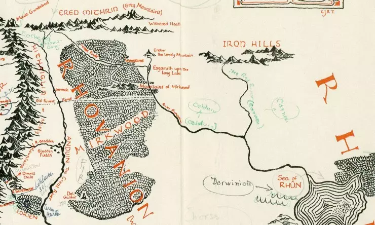 Kaart vum Middle-earth Annotéiert vum Tolkien am Rare Book Shop fonnt 23792_1