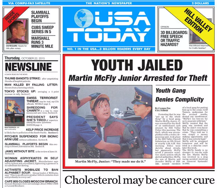 USA Today feiert Back to the Future Day Mat enger ikonescher Front Page!