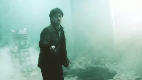 Doktoro Potter meme Doctor Who Harry Potter GIF-oj Daleks Hogwarts