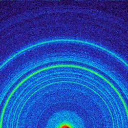 Patrón de difracción de raios X da mostra do lugar de perforación, medido por CheMin—NASA/JPL