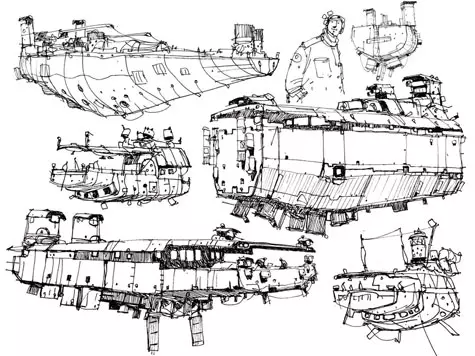 Concept Artist's Weather-beatn Ships Ply Oceans of Air 32230_3