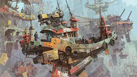 Concept Artist's Weather-beatn Ships Ply Oceans of Air 32230_6