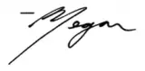 میگن کے دستخط