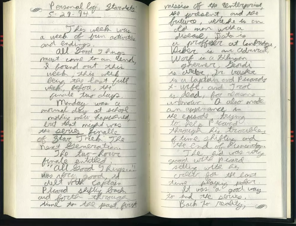 Когда мне было 12, я написал рецензию на «All Good Things…» Next Gen в своем дневнике. 43617_1