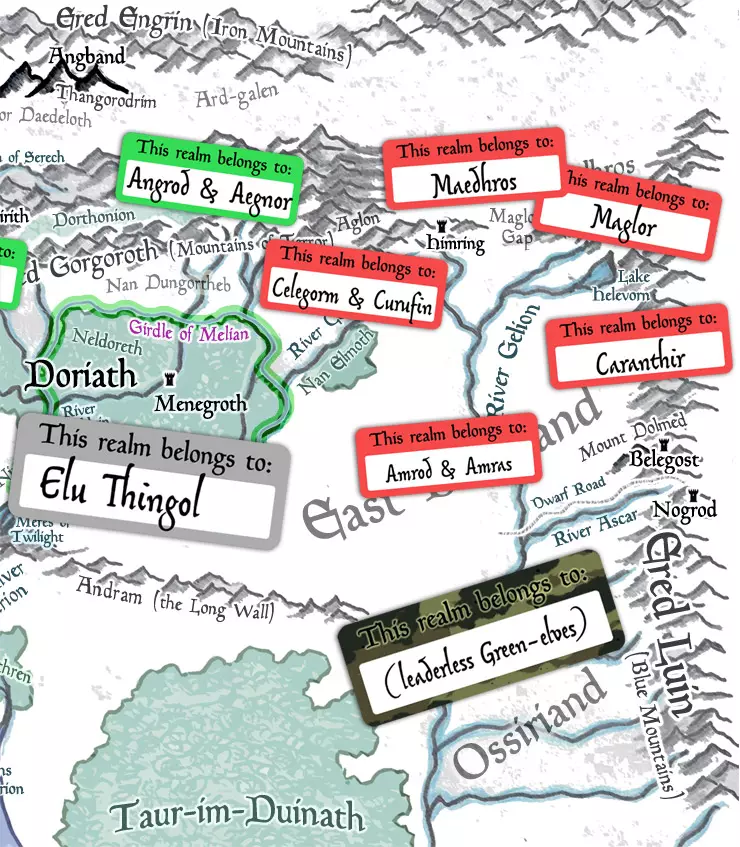 រឿងនិទានពី Topographic Beleriand: Gondolin, Galadriel និង Gates of Sirion 547_10