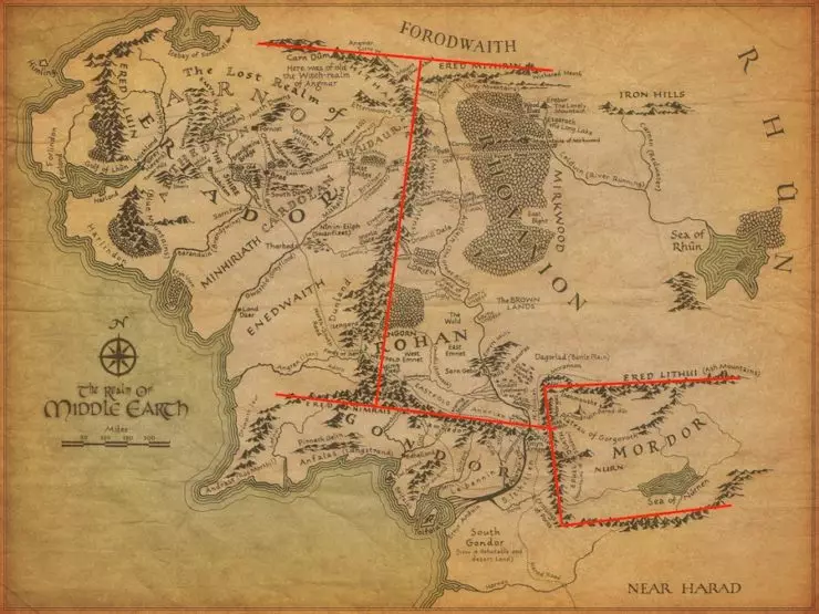 Карта Толкина и запутанные горы Средиземья 5642_1