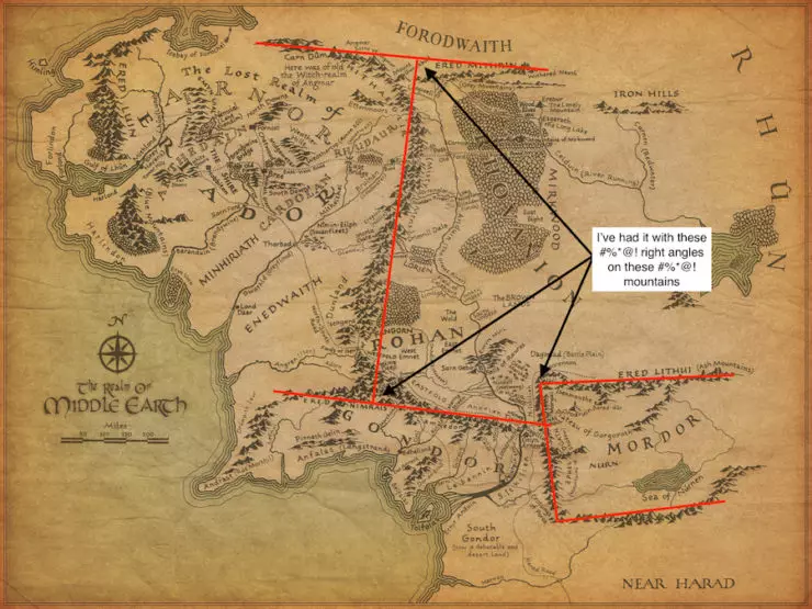 Tolkien's Map en The Messed Up Mountains of Middle-earth 5642_2