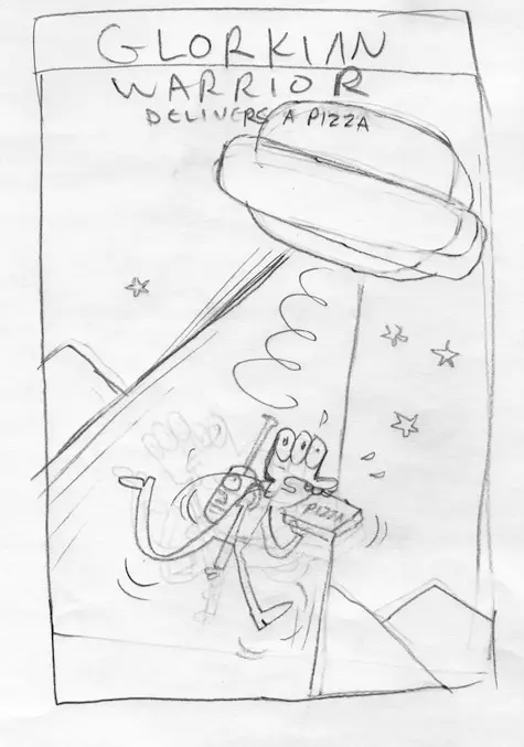 Así creas a portada de The Glorkian Warrior Delivers a Pizza 70042_1