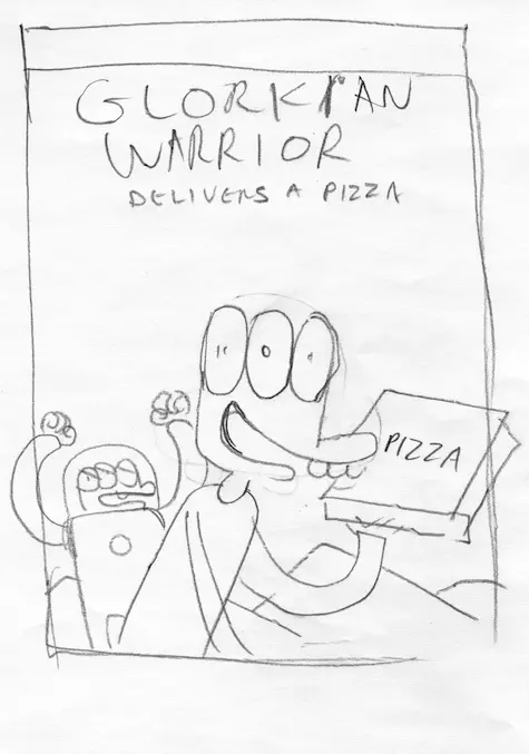 Así creas a portada de The Glorkian Warrior Delivers a Pizza 70042_2