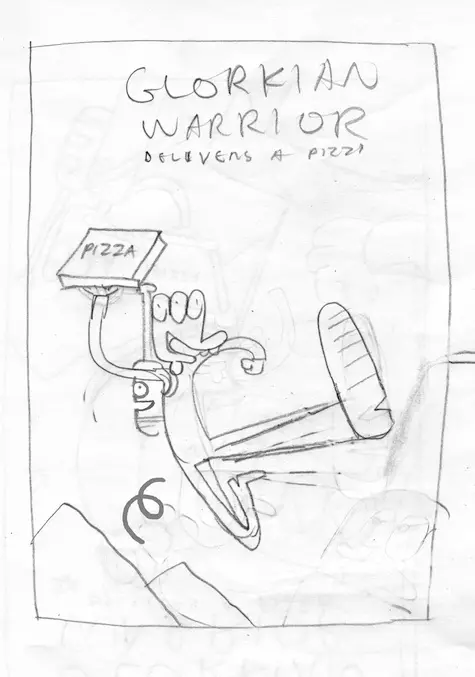 Voici comment vous créez la couverture de The Glorkian Warrior Delivers a Pizza 70042_7