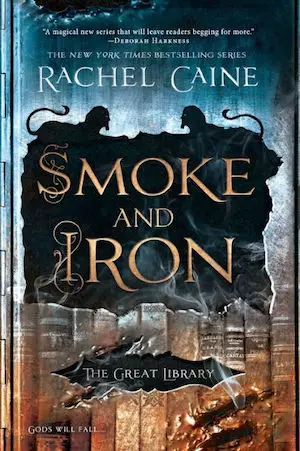 Lendo Fumaça e Ferro: Livro 4 da Grande Biblioteca de Rachel Caine